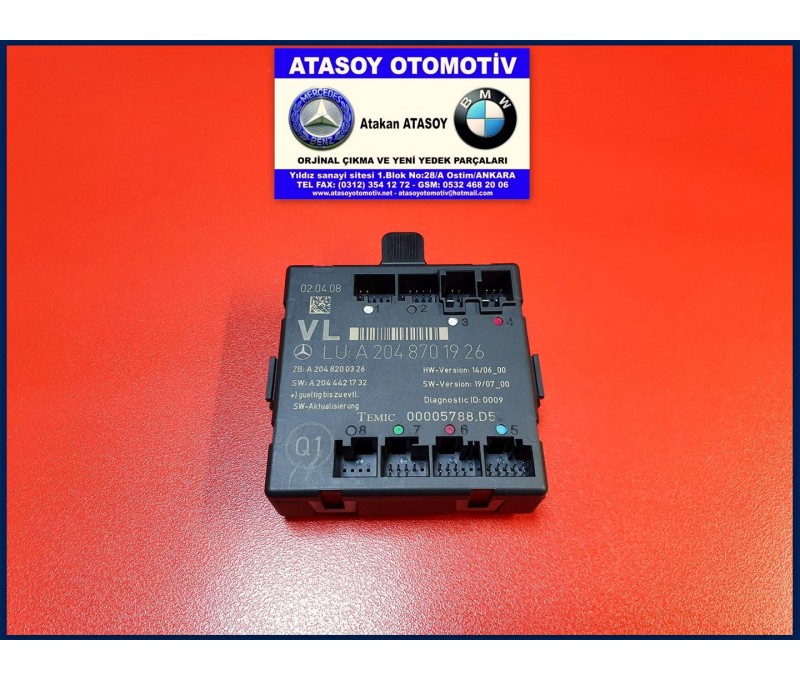 MERCEDES W204 KAPI BEYNİ VL 2048701726 2048701826 2048701926 2048707326 ...