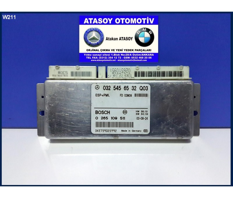 MERCEDES W211 ESP PML BEYNİ 0325456532 0325456632 0355456732 0315454132 ...