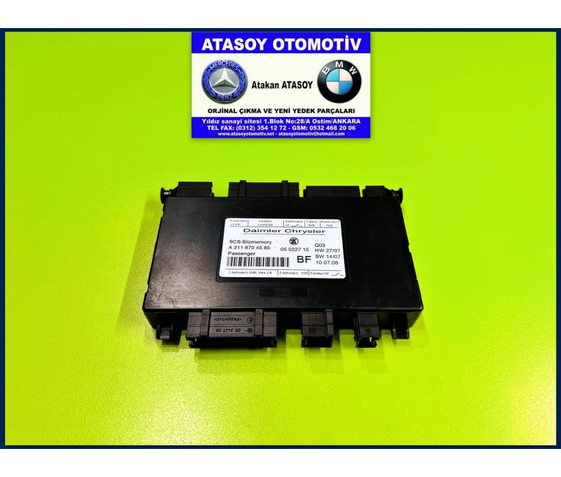 MERCEDES W219 CLS KOLTUK BEYNİ SAĞ A2118704885 A2118704585 A2118700085 ...