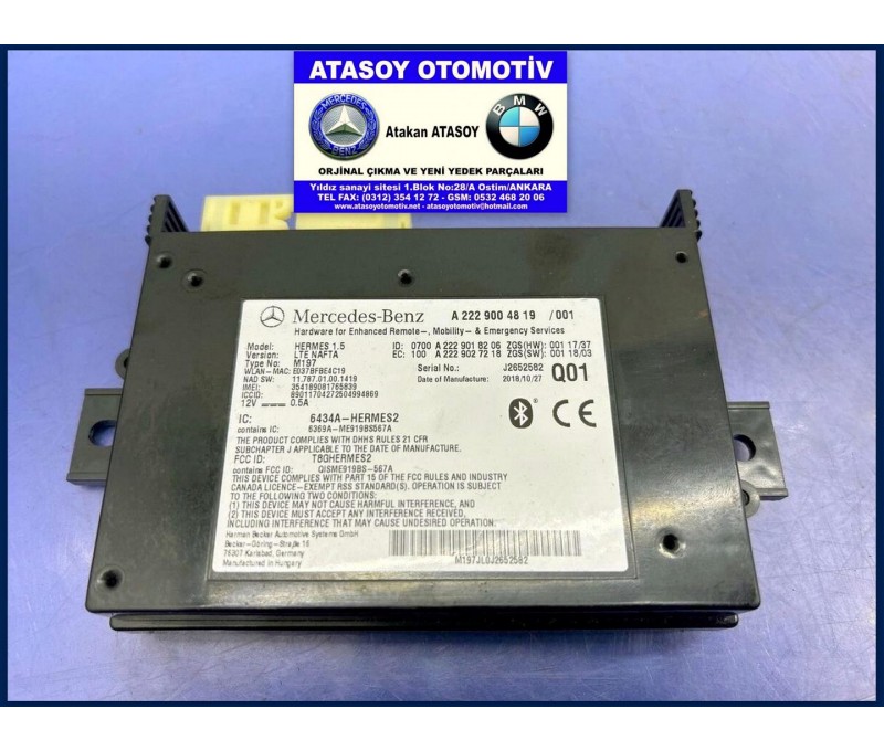 MERCEDES W222 ACİL ÇAĞRI BEYNİ 2229009021 2229004819 , 2229005415 ...