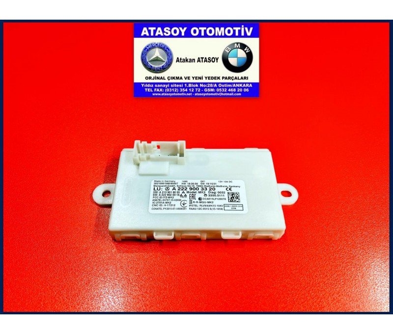 MERCEDES W222 KEYLESS GO BEYNİ A2229009915 A2229004618 A2229003320 ...